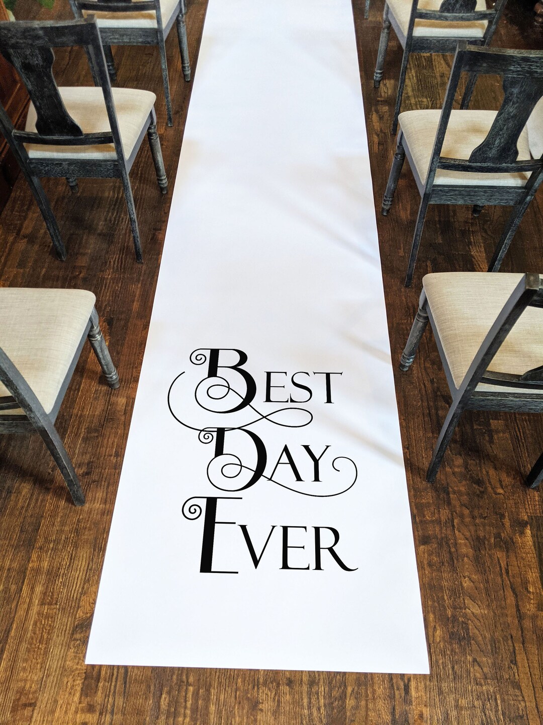 Best Day Ever Wedding Aisle Runner, Wedding Decor, Elegant Wedding ...