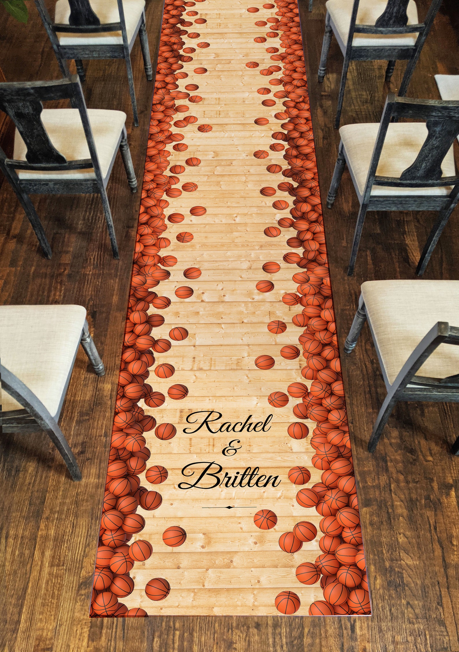 Personalized Basketball Wedding Aisle Runner: Sports Theme Party Decor ...