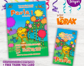 The Lorax Invitation - Etsy