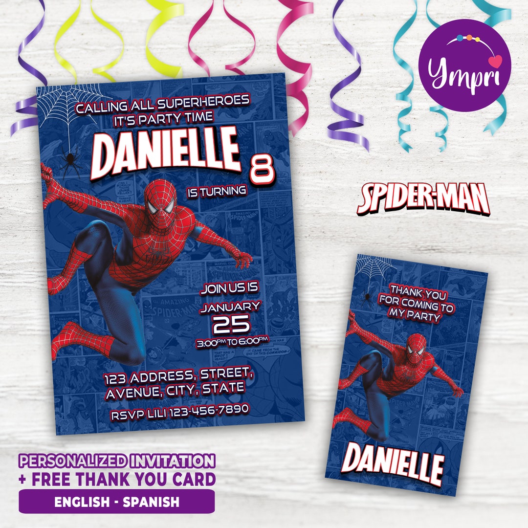 Personalized Spiderman Birthday Printable Invitation, Spiderman ...