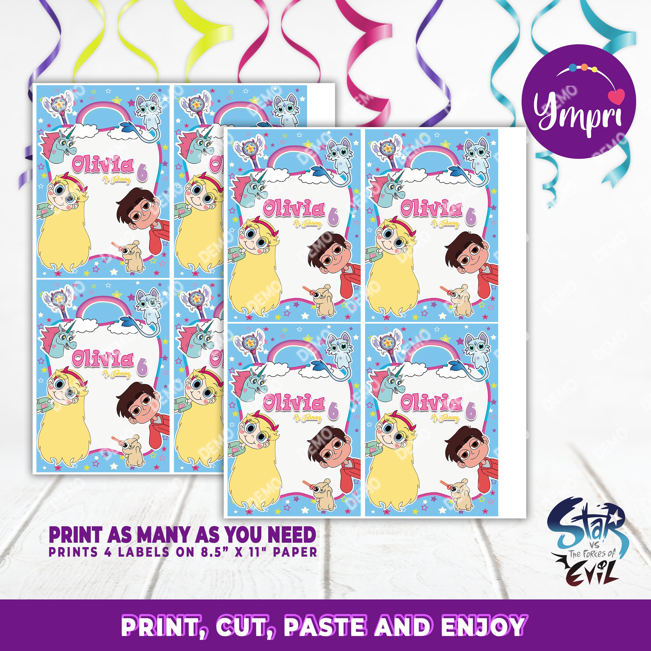 Star Vs the Forces of Evil Custom Printable Capri Sun Juice Labels ...