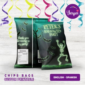 Printable Custom Chip Bag Wrapper Halloween Skeletons, Halloween, Party ...