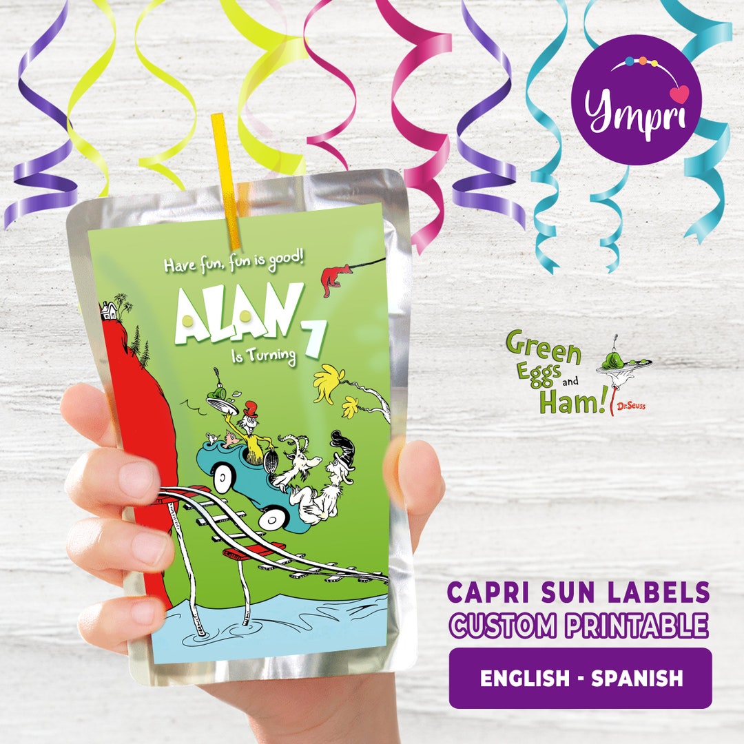Green Eggs and Ham Custom Printable Capri Sun Juice Labels. Green Eggs ...