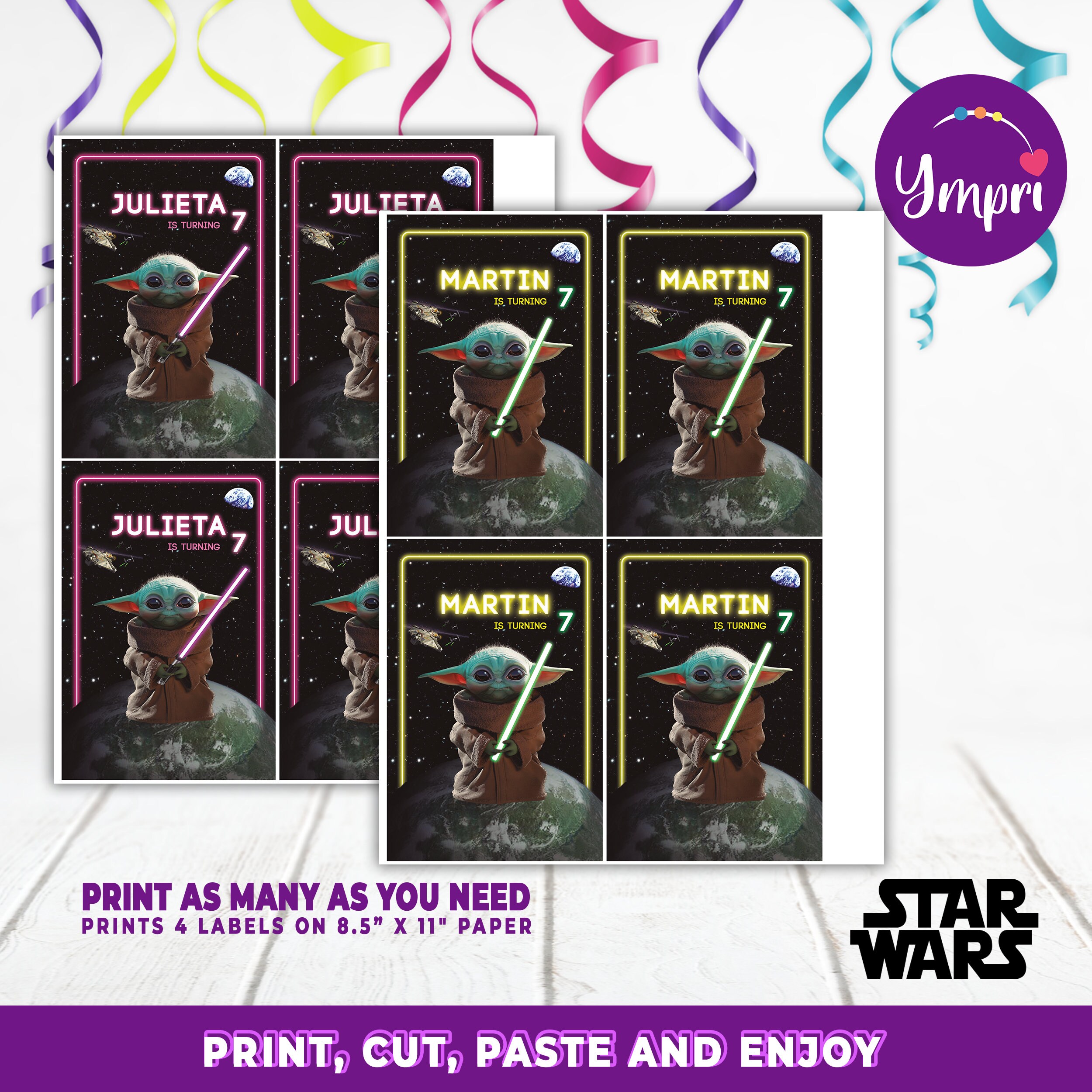 Baby Yoda Personalized Printable Capri Sun Juice Labels. Baby Yoda ...