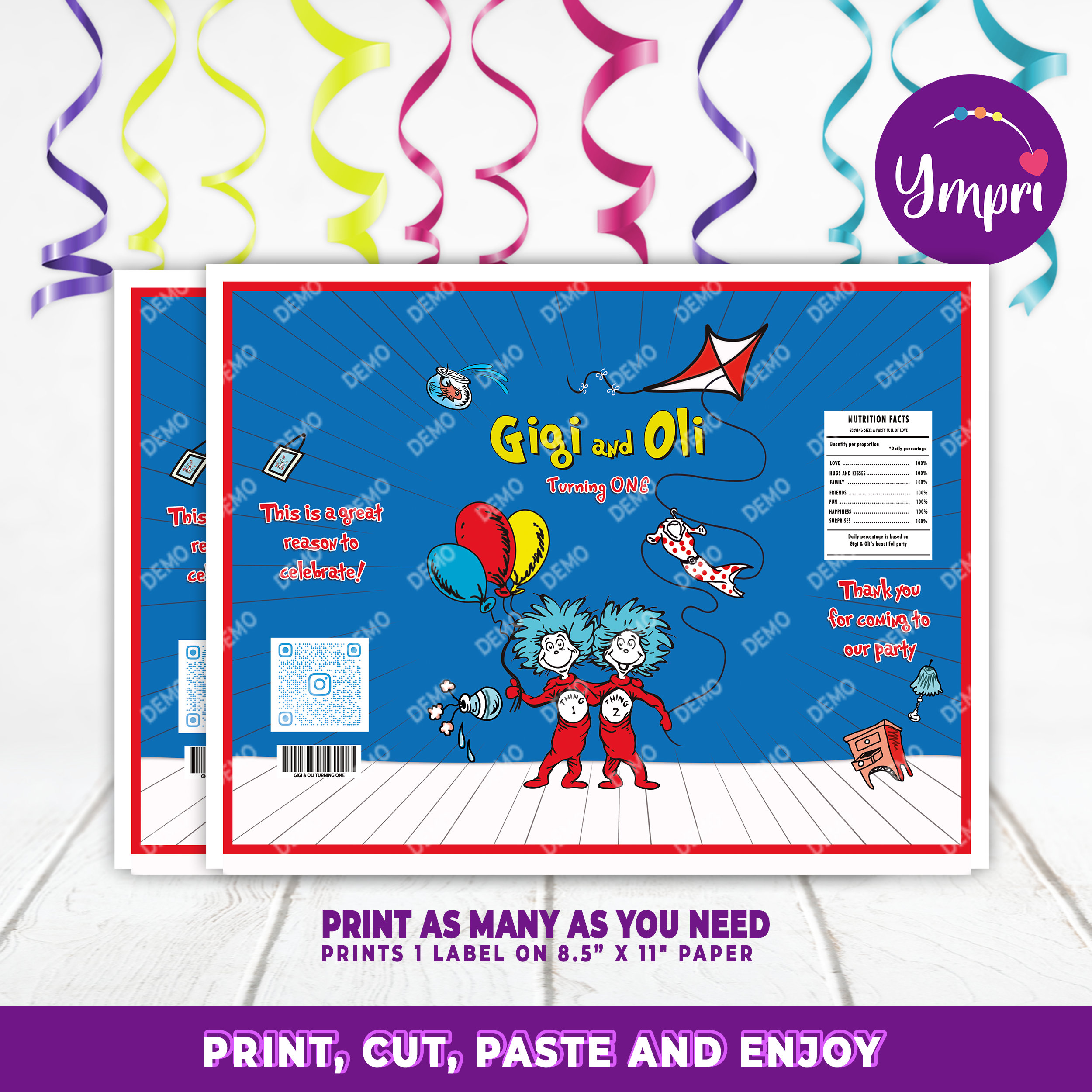 Custom Printable Chip Bag Labels From Thing 1 Thing 2. Thing 1 Thing 2 ...