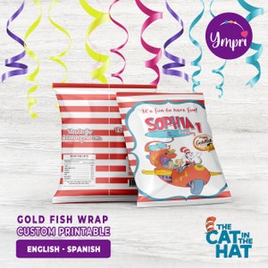 The Cat in the Hat Custom Printable Goldfish Wrapper (fits 1 Oz ...