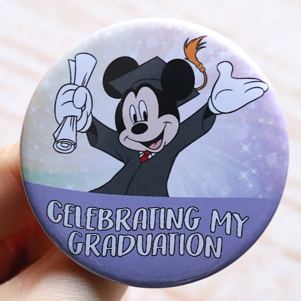 Disney Mickey Mouse Graduation Button Pin Badge Designed & Sold By ChaZhan