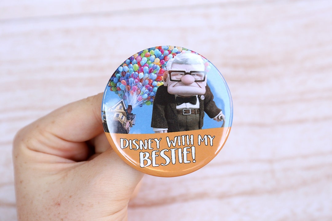 Disney up Disney Holiday With My Bestie Button Pin Badge Disney ...