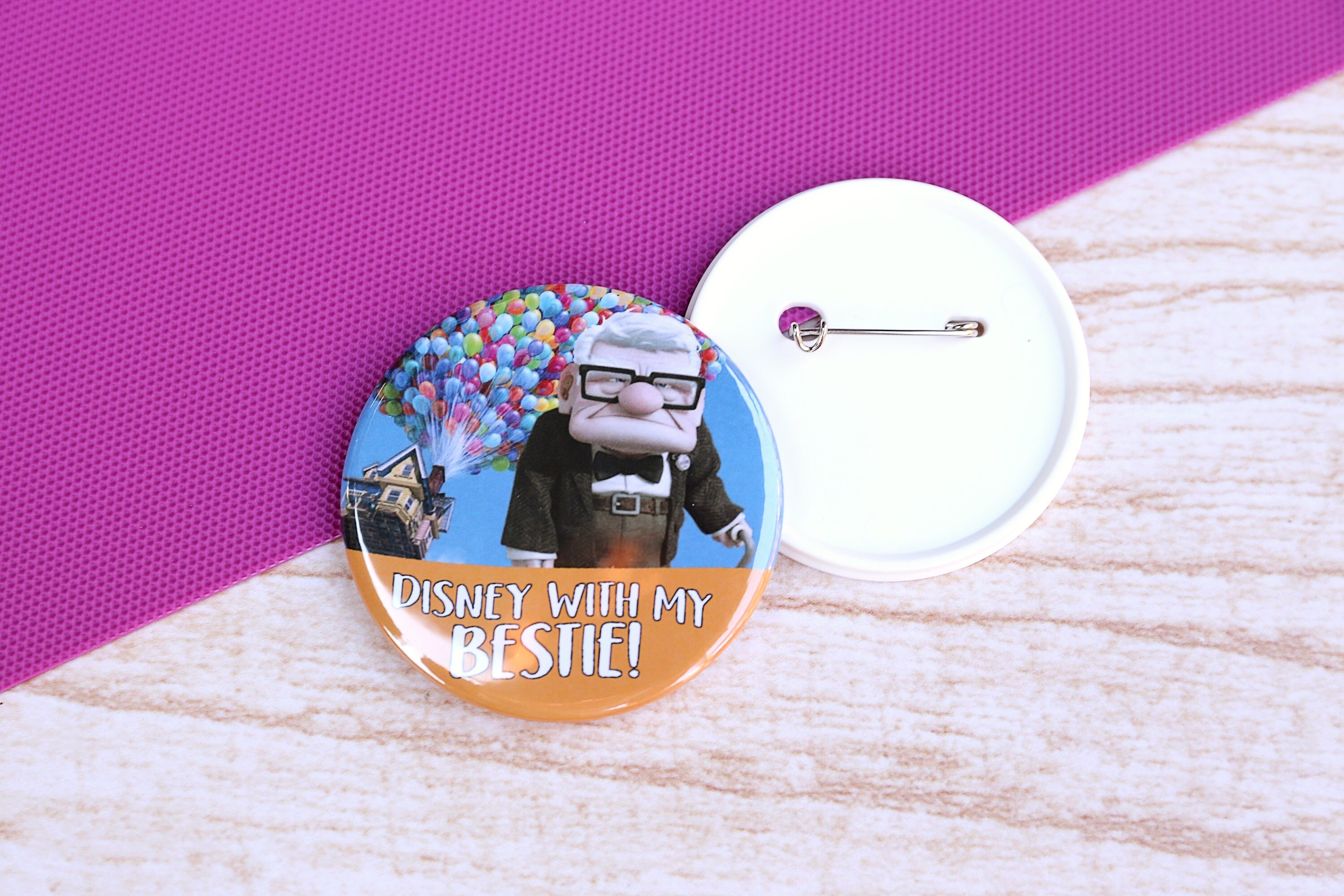 Disney Up Disney Holiday with my Bestie Button Pin Badge | Etsy