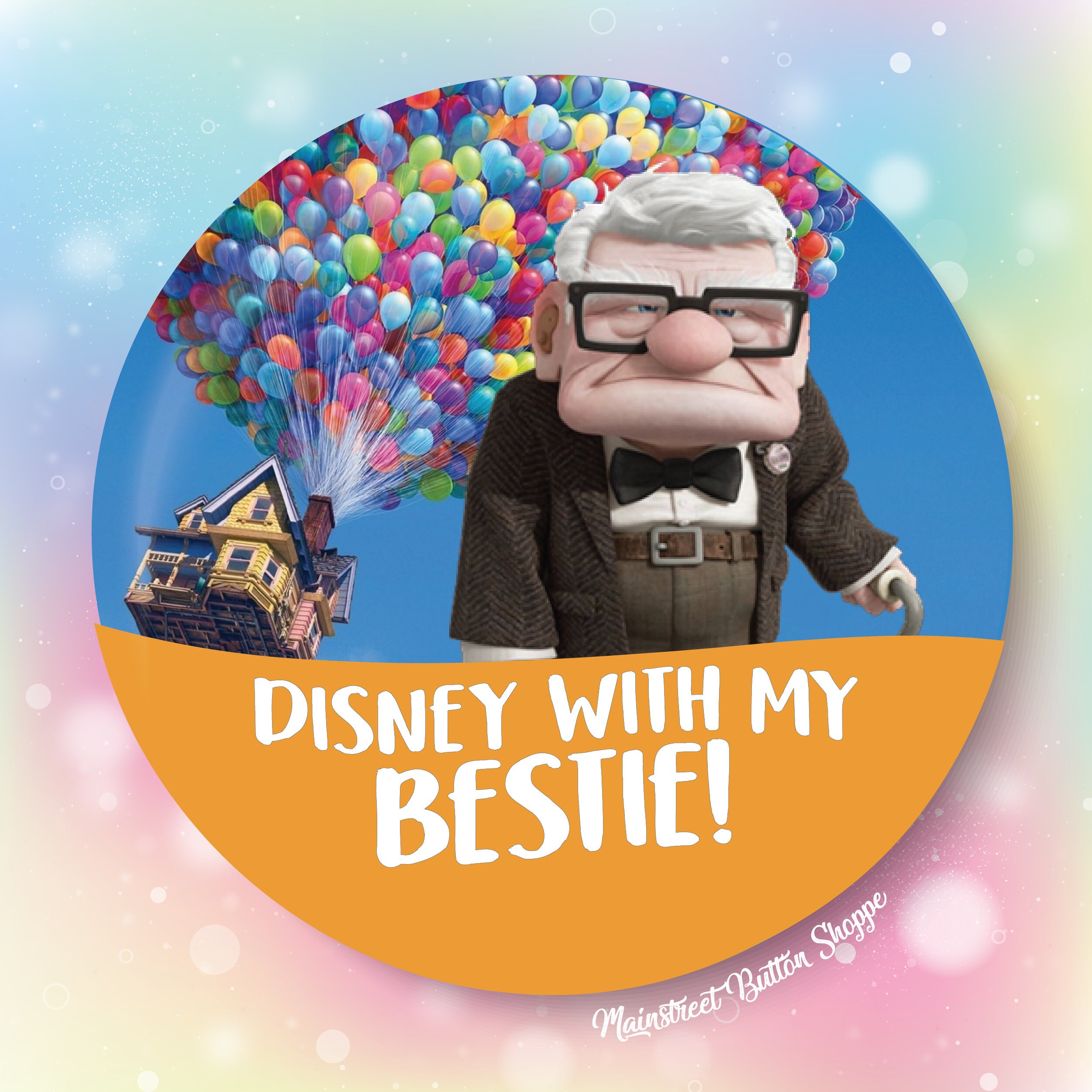 Disney Up Disney Holiday with my Bestie Button Pin Badge | Etsy