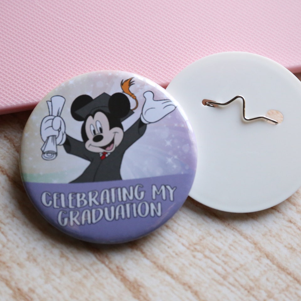 Disney Mickey Mouse Graduation Button Pin Badge Designed & Sold By ChaZhan