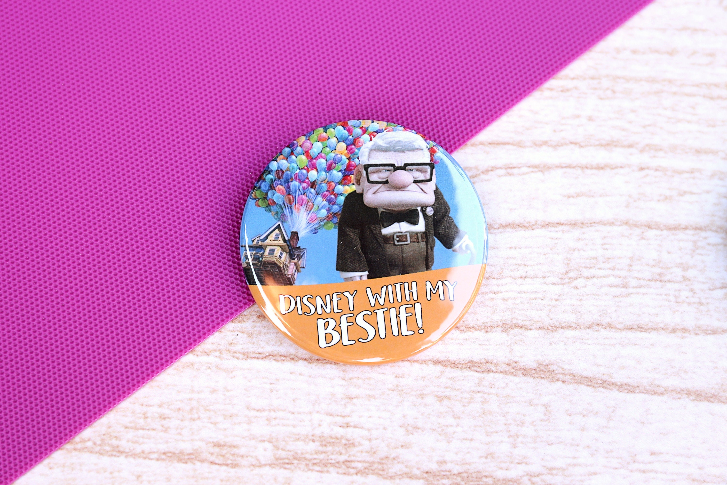 Disney Up Disney Holiday with my Bestie Button Pin Badge | Etsy