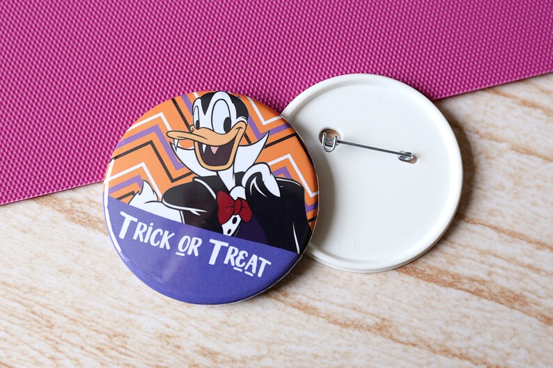 Disney Donald Duck Vampire Halloween Button Pin Badge Disney - Etsy