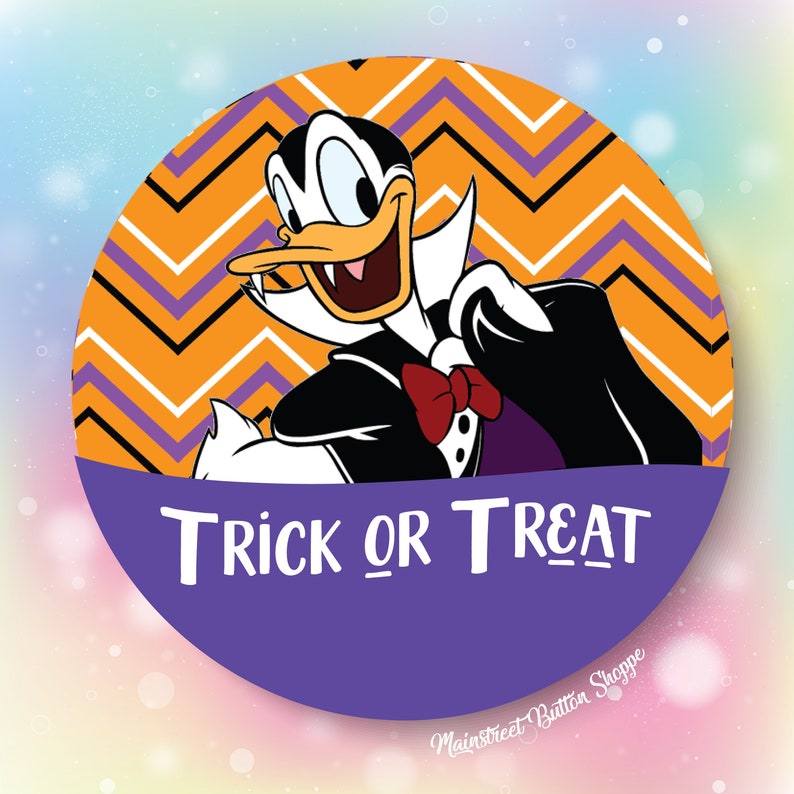 Disney Donald Duck Vampire Halloween Button Pin Badge Disney - Etsy