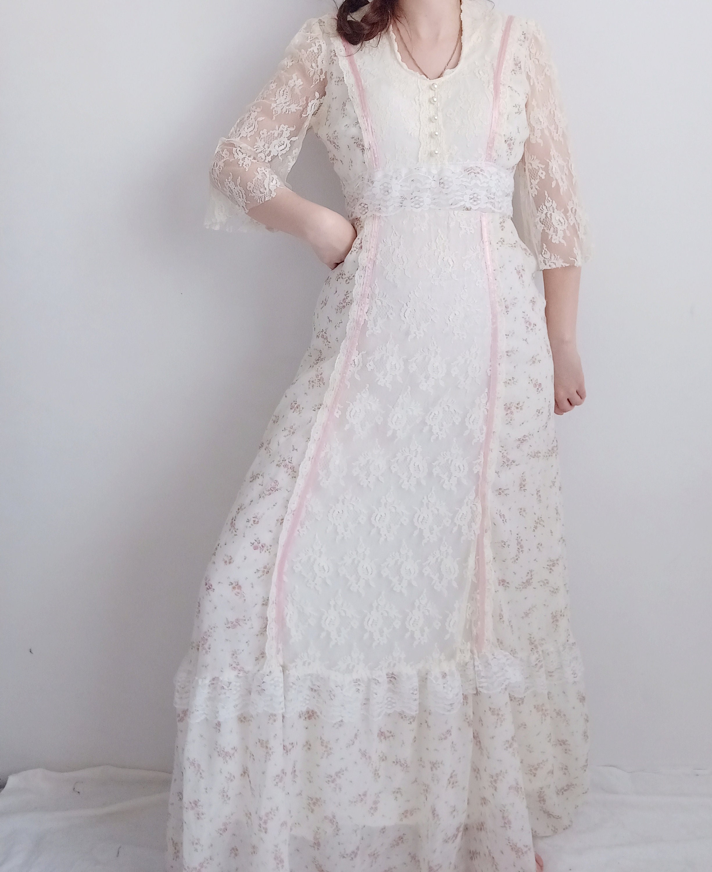 Beautiful Long Maxi Cottagecore Dress Gunne Sax Style Size S - Etsy