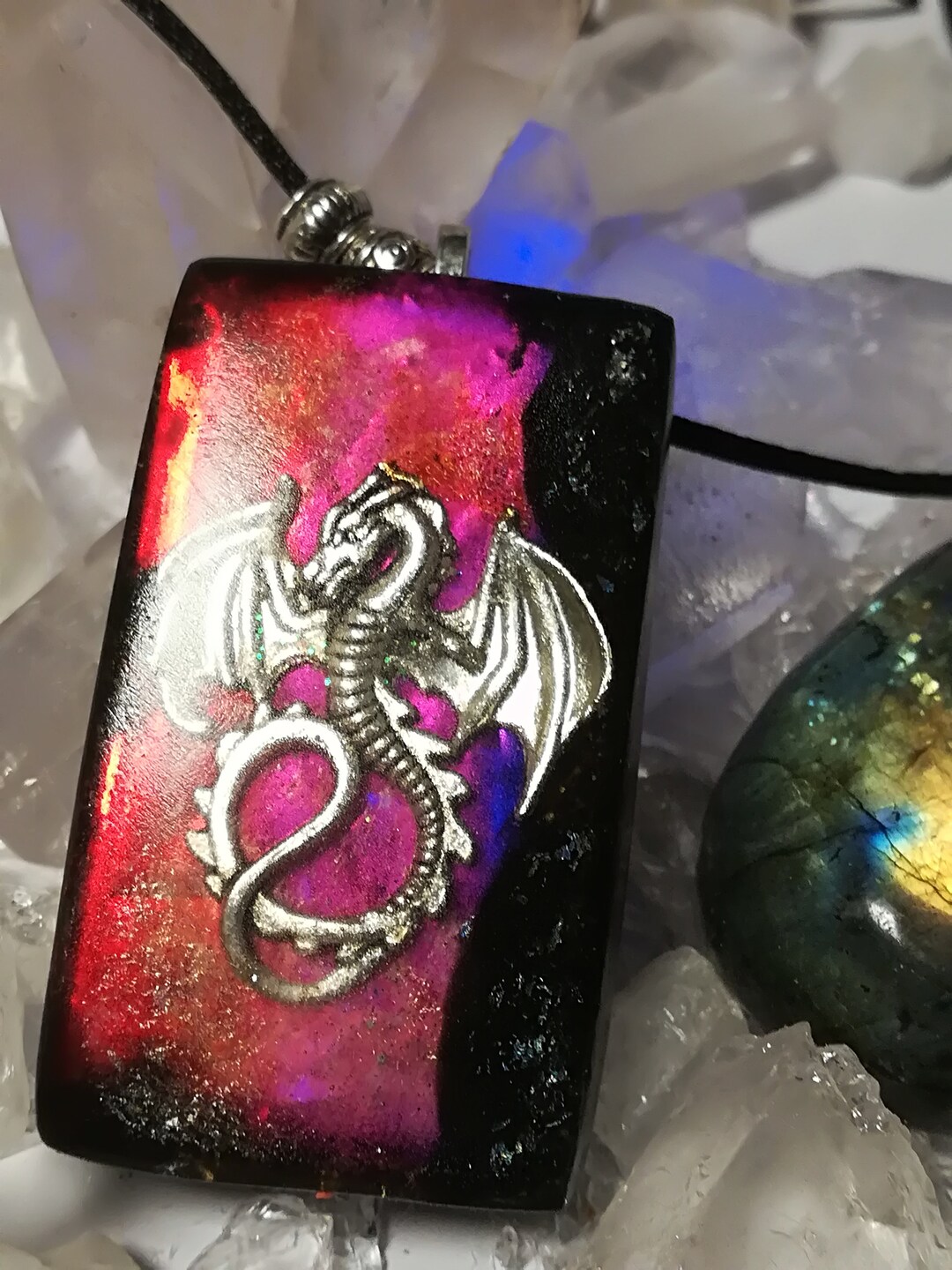 Orgonite Pendant Fire Dragon - Etsy