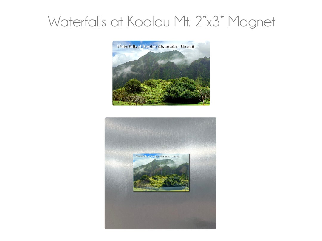 Waterfalls at Koolau Mountain Magnet Handmade. Kaneohe Bay, Chinaman's ...