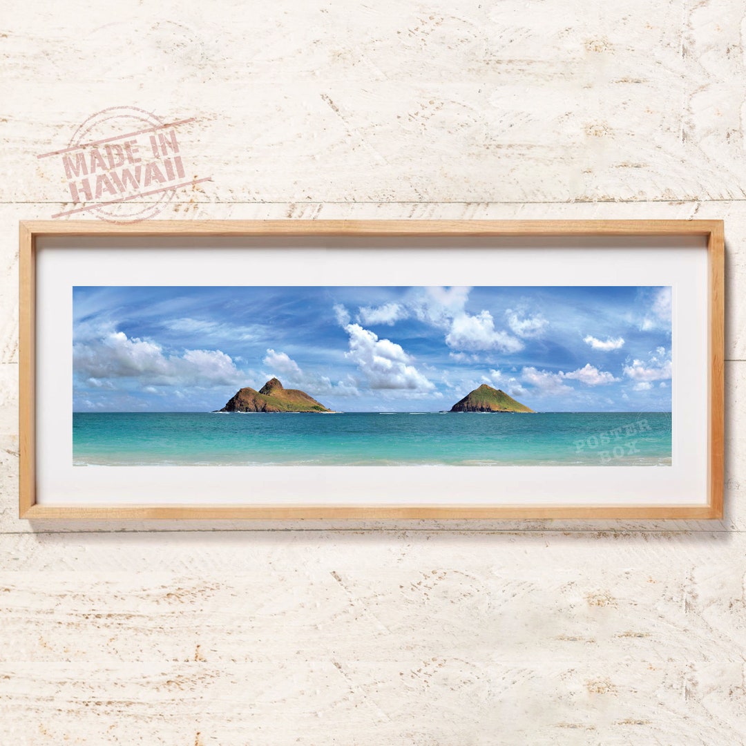 Mokulua Islands, Lanikai- 40" X 12" Panoramic Poster Print, Photography ...