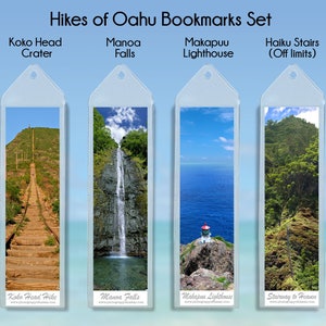 Oahu Hikes Set of 4 Bookmarks With Sleeves - Koko Head Crater, Manoa ...