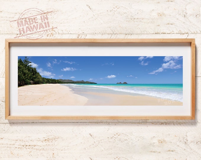 Bellows Field Beach - 40” X 12” Panoramic Poster Print, Waimanalo ...