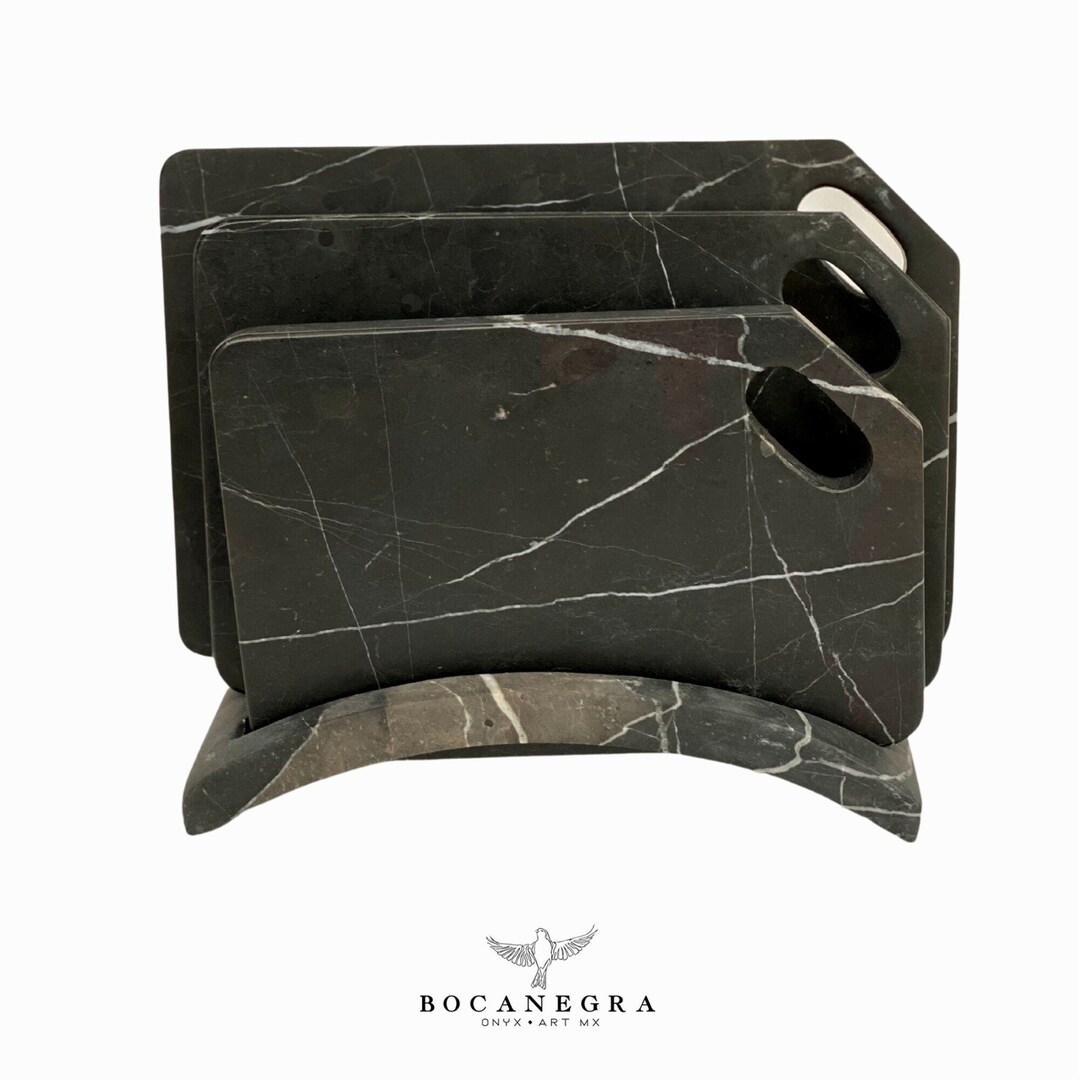 Black Marble Cheese Cutting Board, Kitchen Essential, Natural Stone ...