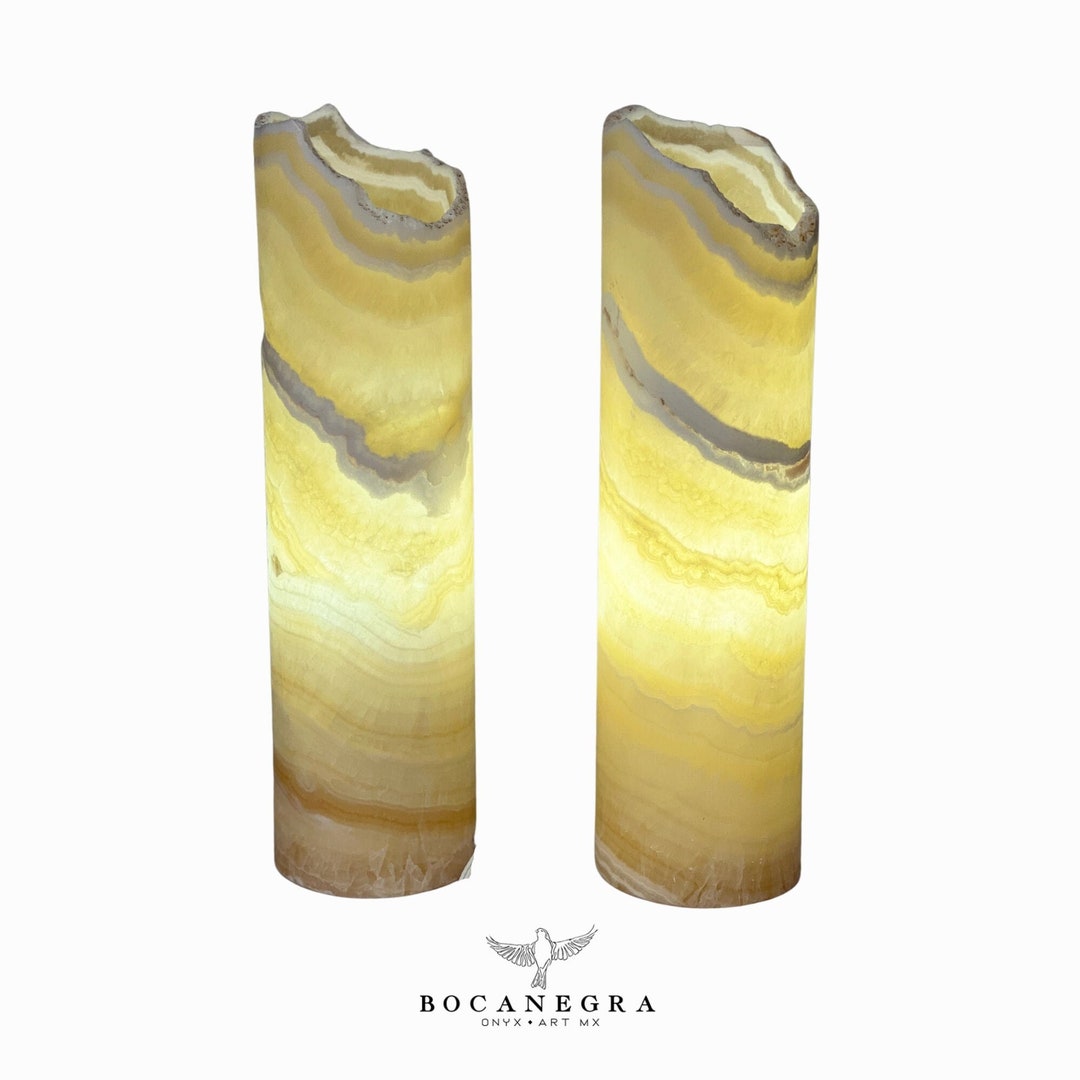 Handmade Onyx Lamp – Natural Stone Night Light – Carved Onyx Decor ...