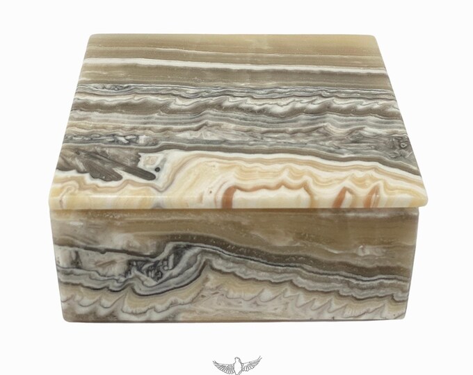 Modern Classic Stone Box, Onyx Stone Rectangular Decorative Box ...