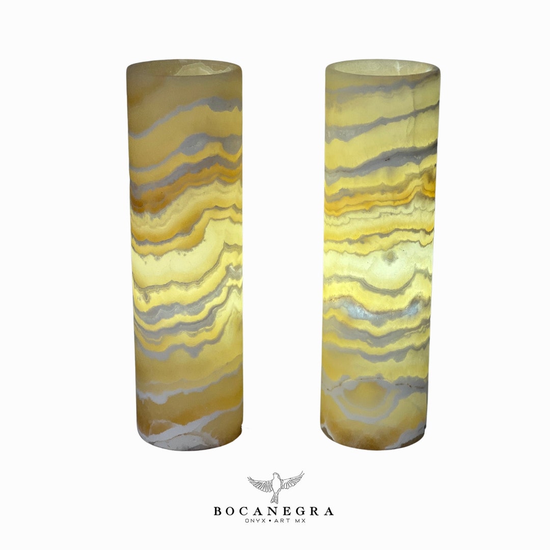 Handmade Onyx Lamp – Natural Stone Night Light – Carved Onyx Decor ...