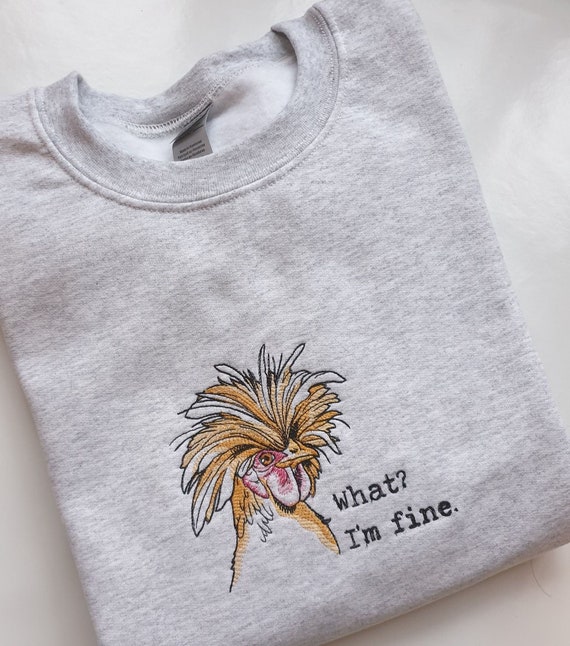 Embroidered Sweater Embroidered Jumper Fine Chicken Jumper | Etsy
