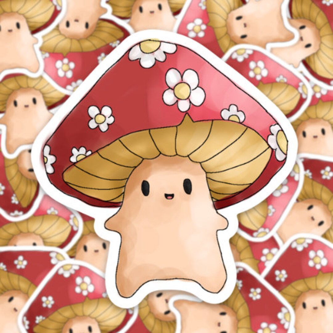 Cute Mushroom Sticker - Etsy