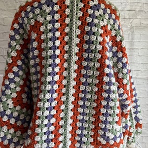 Fall Hexi Cardigan. Granny Square Sweater. Multicolor Fall Sweater. - Etsy
