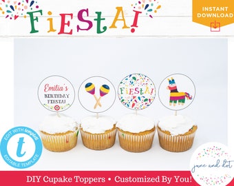 Fiesta Cupcake Toppers | Etsy