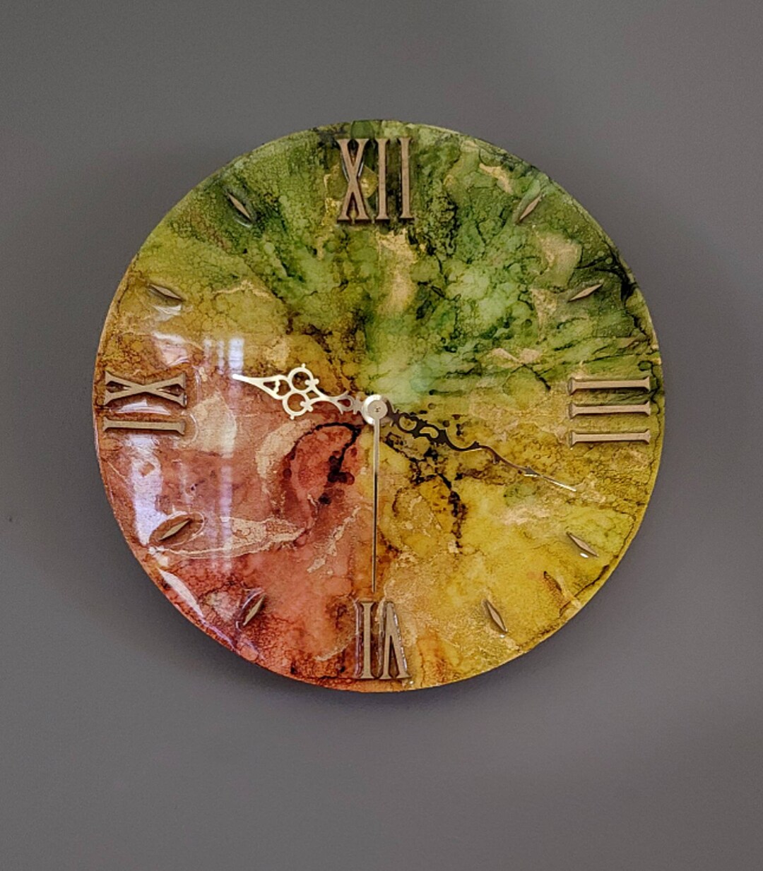 Alcohol Ink Clock, Resin Clock, Art - Etsy