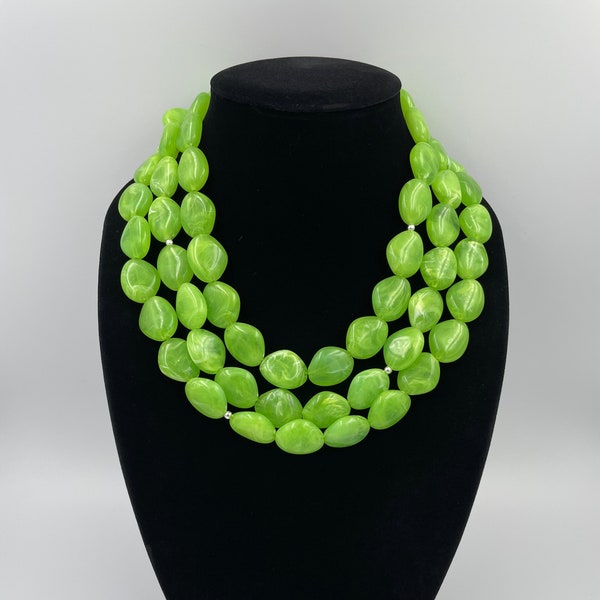 Lime Green Necklace - Etsy
