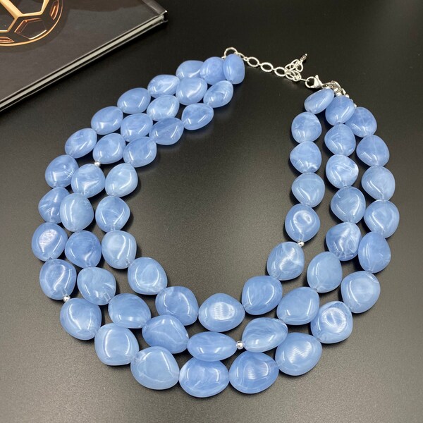 Blue Necklace - Etsy