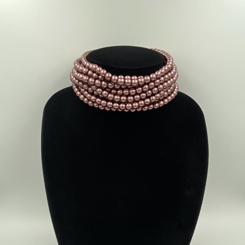 Purple Pearl Beaded Choker - Etsy