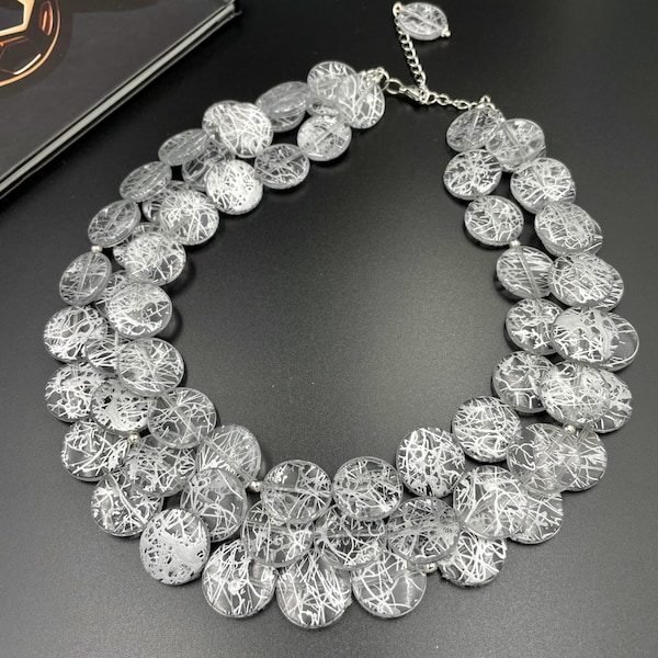 Silver Statement Necklace - Etsy