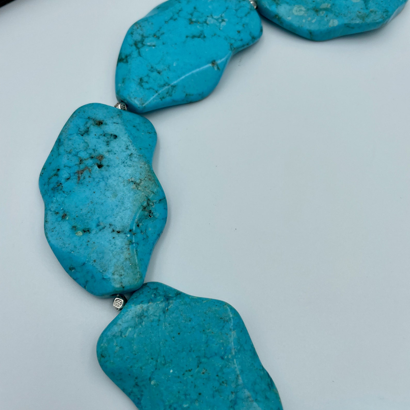 Large Blue Turquoise Necklace Big Bold Statement Necklace | Etsy