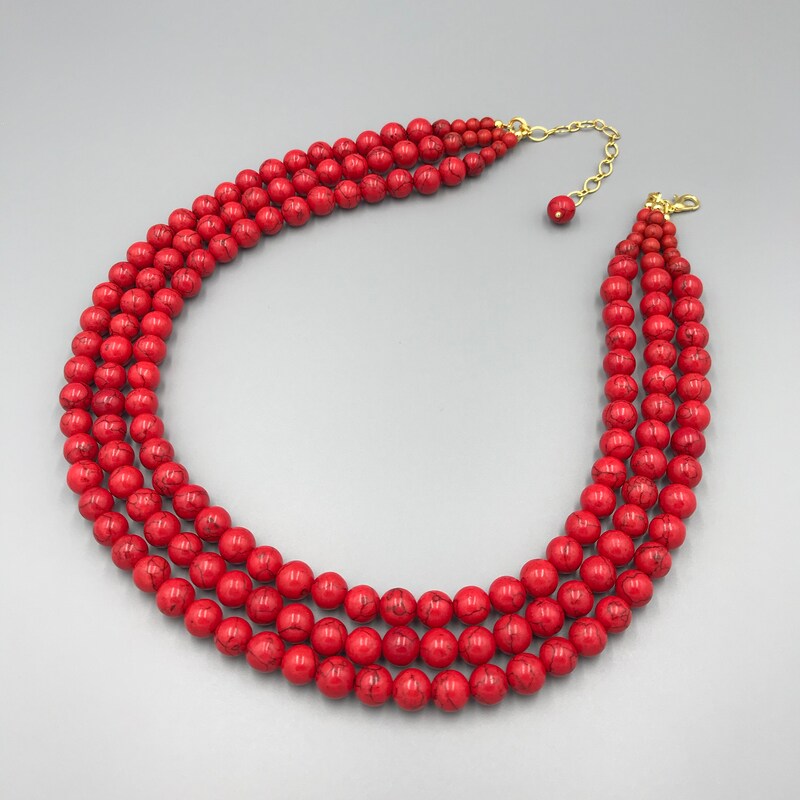 Red Necklace - Etsy