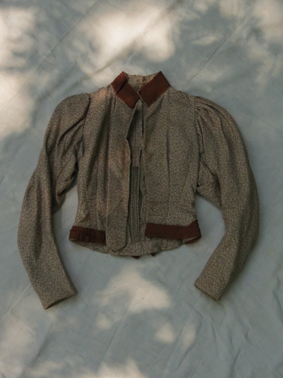 Antique late 1800s wool bodice jacket - Gem