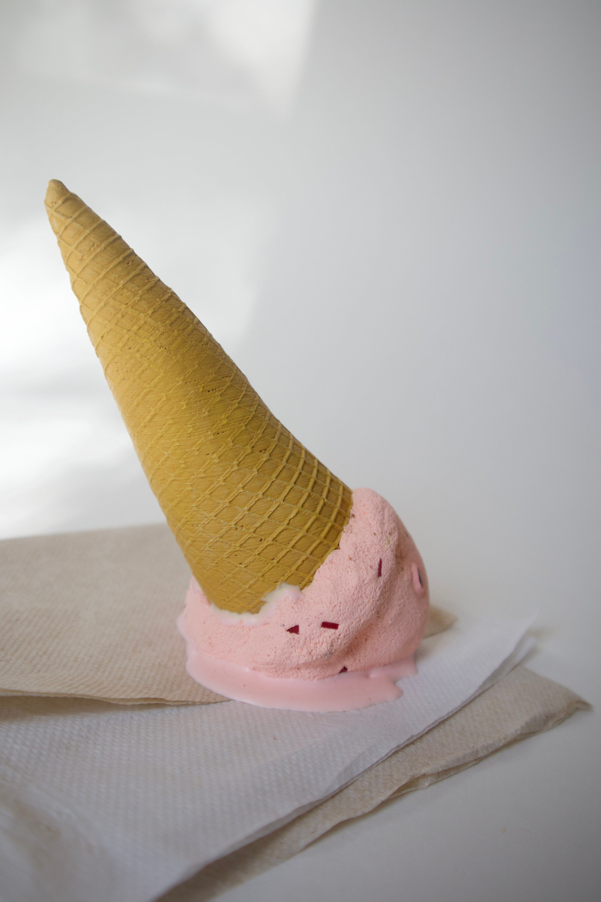 Polymer Clay Strawberry Ice Cream Cone Creature Sculpture - Etsy