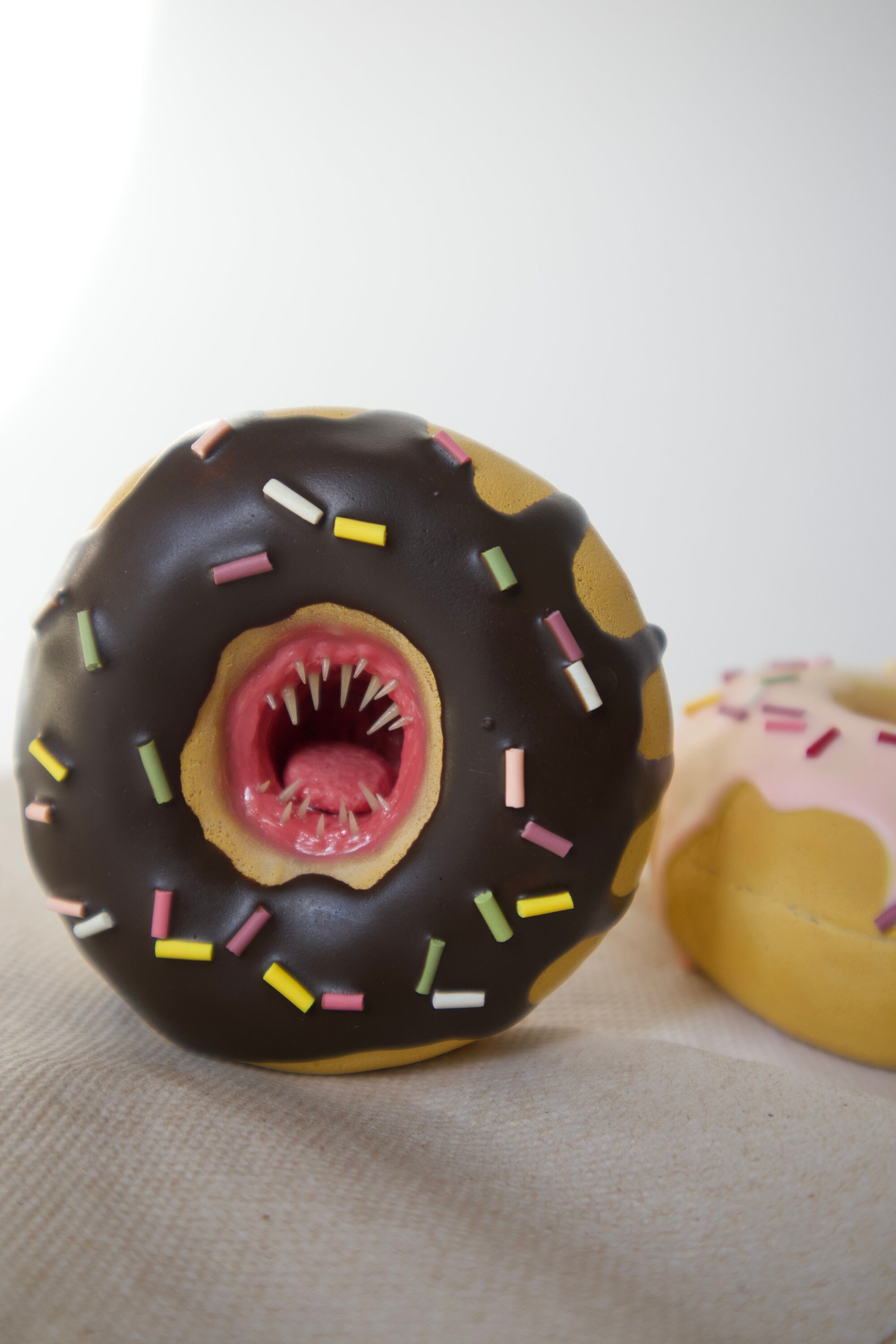 Chocolate Donut Polymer Clay Creature Sculpture - Etsy