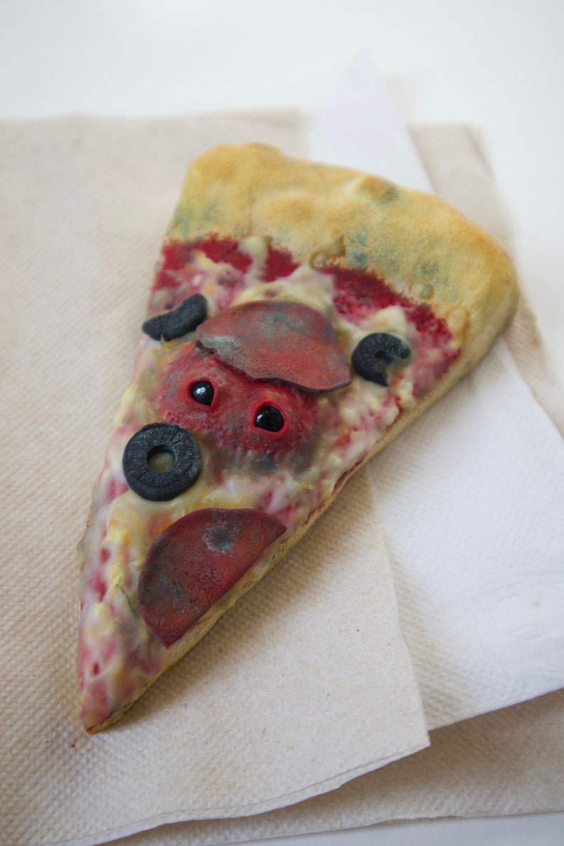 Polymer Clay Moldy Pizza Creature Sculpture - Etsy