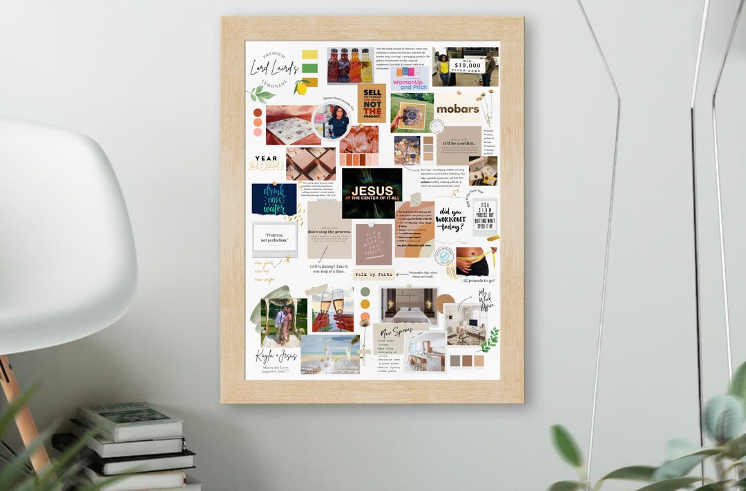 The Ultimate VISION BOARD Printable DIY Poster for the Year 2024 - Etsy