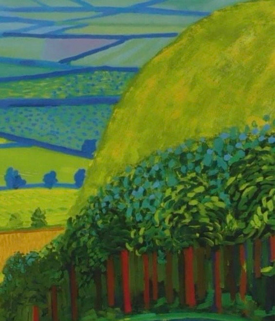1980s Vintage David Hockney 'garrowby Hill' Landscape Lithograph Print ...