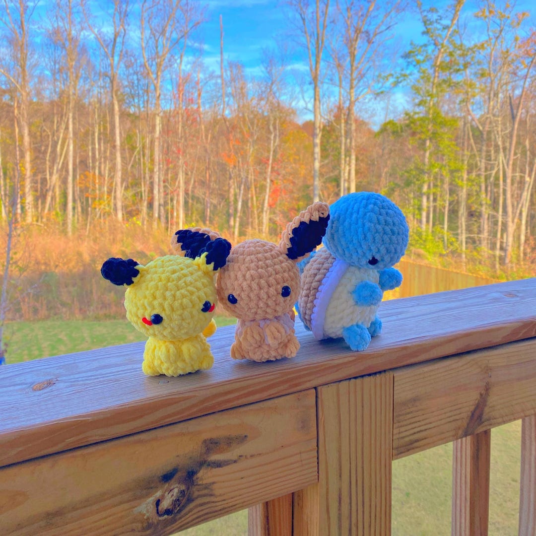 Mini Crochet Pokémon Stuffed Plushie Amigurumi Stuffed Animal - Etsy