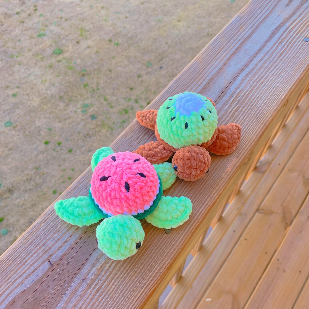 Mini Crochet Fruit Turtle Stuffed Plushie Amigurumi Stuffed Animal - Etsy