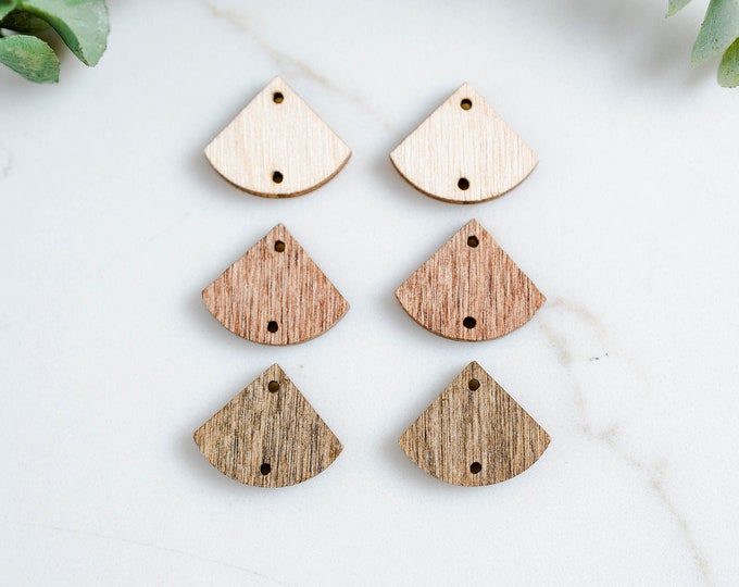 Geometric Half Circle Earring Connectors Natural Wood Blanks | Etsy