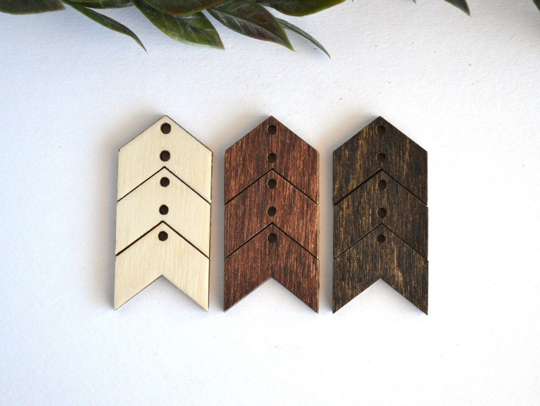 2" Wood Split Chevron Earring Connectors, Pink Antler Supply Coordinate ...