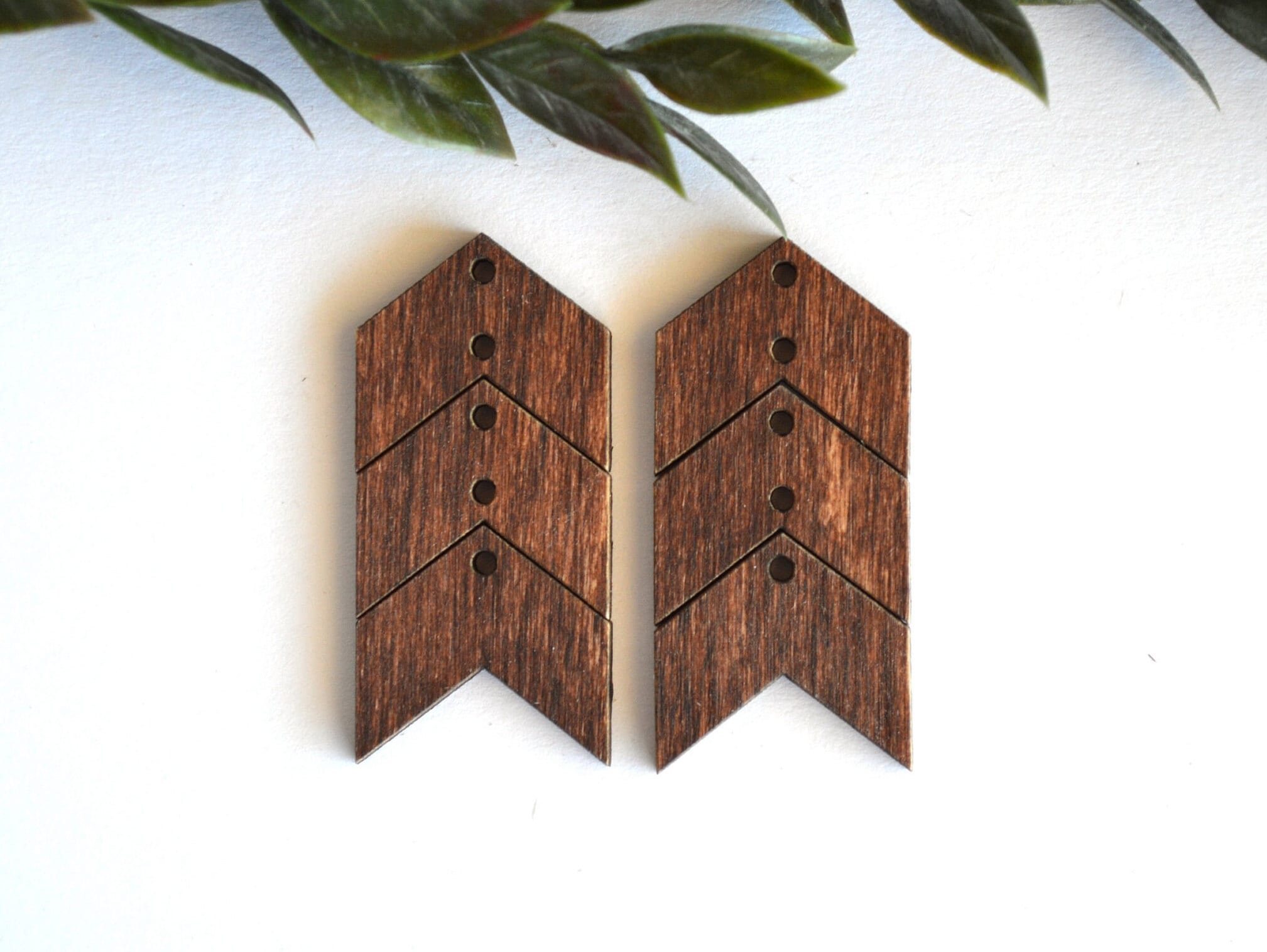 2" Wood Split Chevron Earring Connectors, Pink Antler Supply Coordinate ...